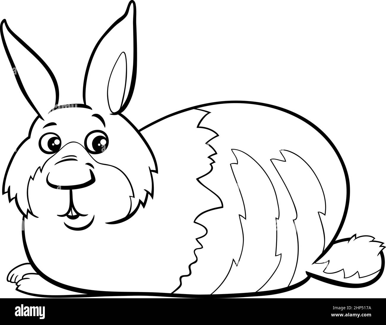 cartoon dwarf rabbit animal character coloring book page Stock Vector ...
