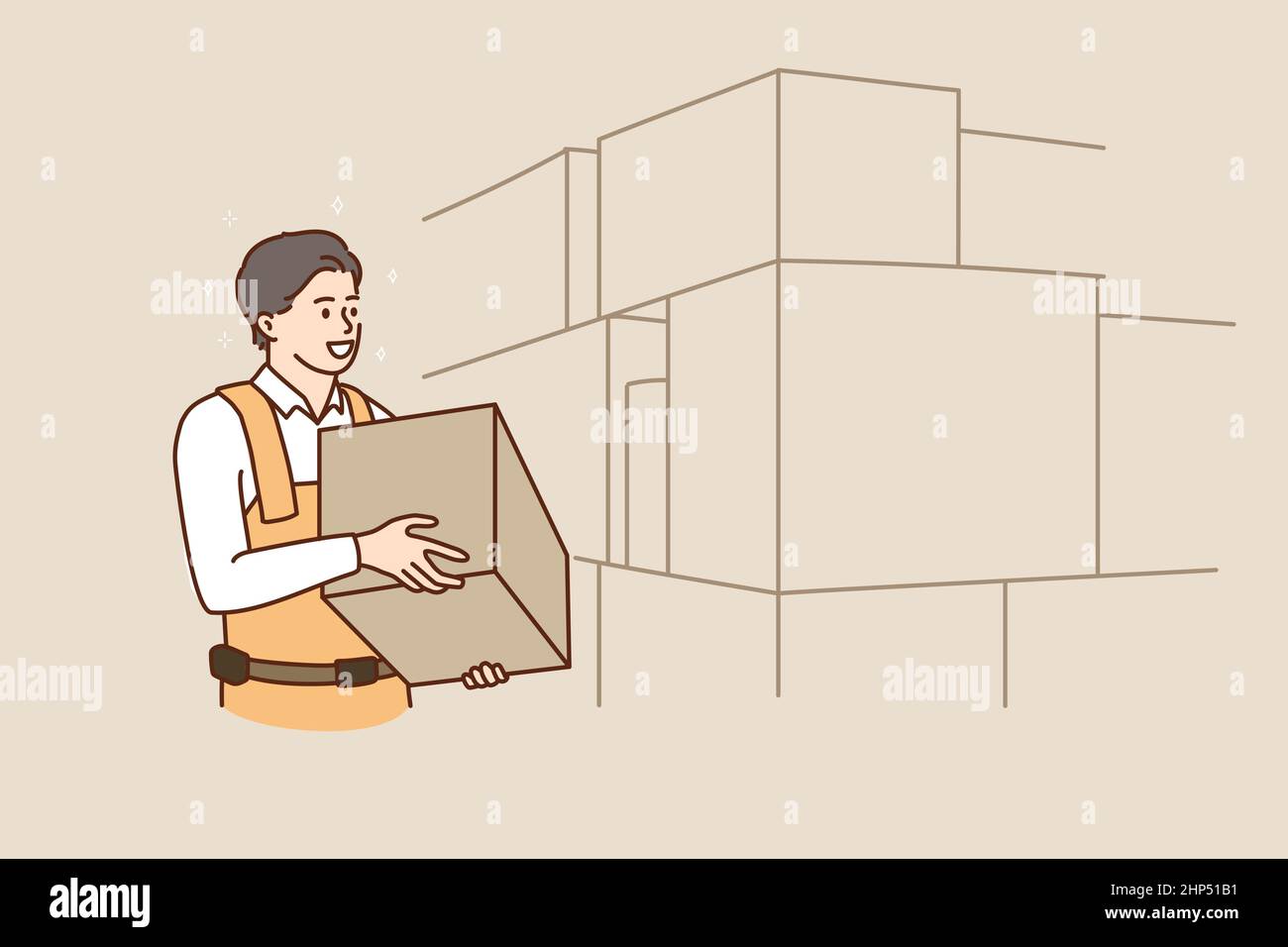 Worker in logistics warehouse Stock Vector Images - Alamy