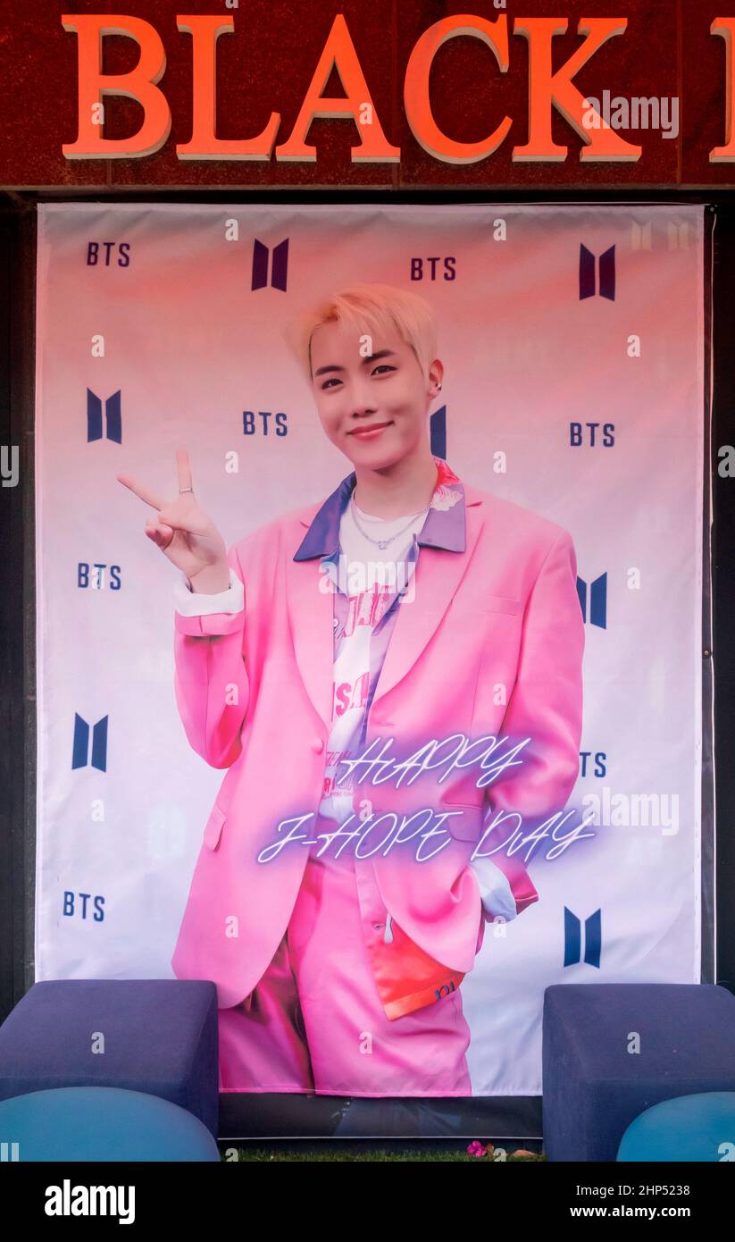BTS member J-Hope, Feb 16, 2022 : A cafe decorated to celebrate BTS ...