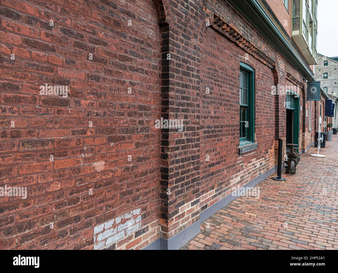 Grey and red brick stone street sidewalk, Toronto Stock Photo - Alamy