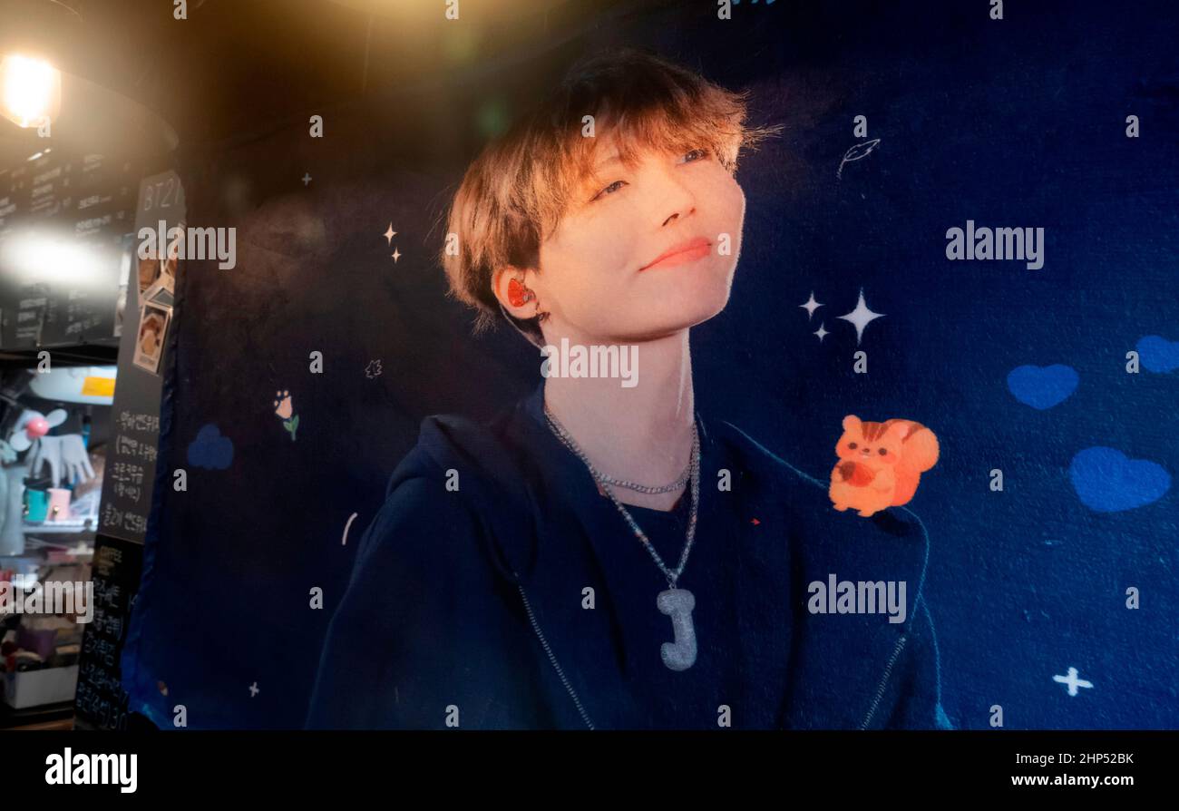 BTS member J-Hope, Feb 16, 2022 : A cafe decorated to celebrate BTS ...