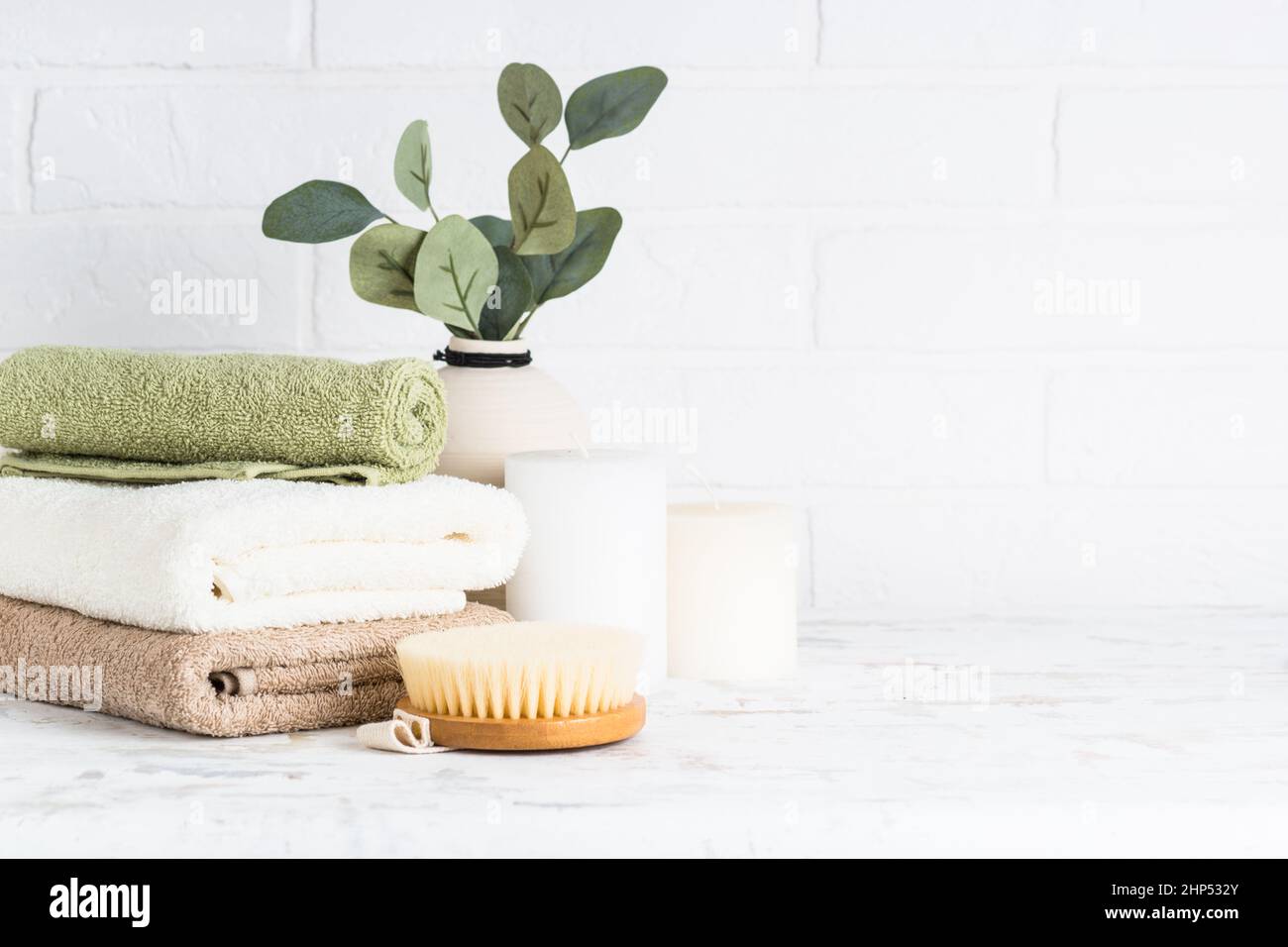 Spa background in white spa salon or bathroom Stock Photo - Alamy