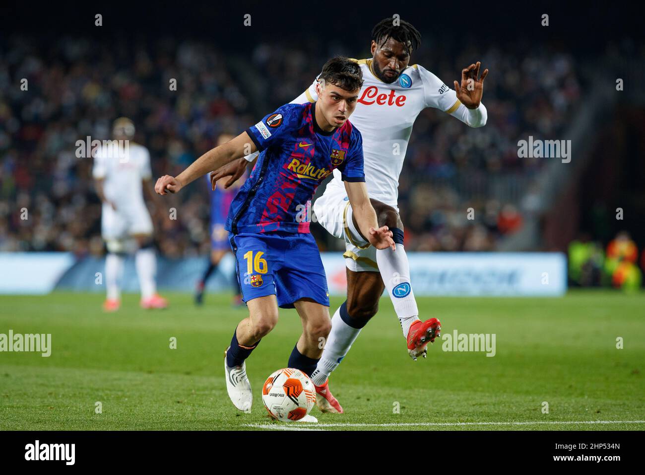 Pedri of FC Barcelona in action during the UEFA Europa League match between FC Barcelona and SSC ...