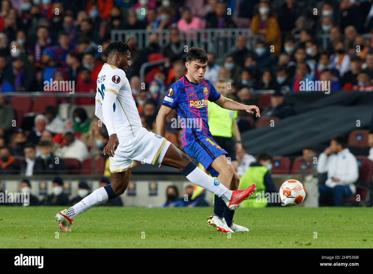 Pedri of FC Barcelona in action during the UEFA Europa League match between FC Barcelona and SSC ...