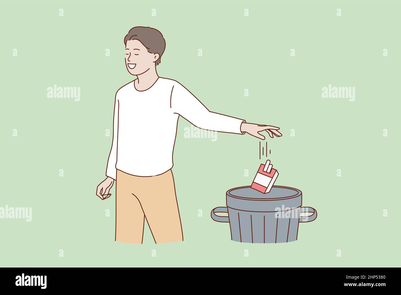 Man stop smoking throw away cigarettes pack Stock Vector Image & Art ...