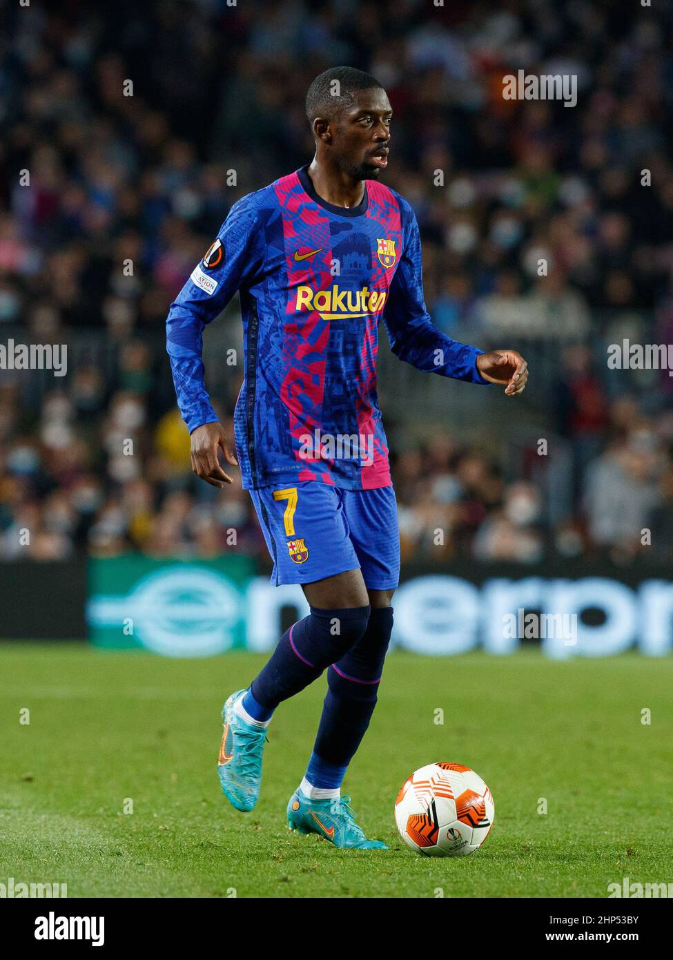 Ousmane Dembele of FC Barcelona in action during the UEFA Europa League ...