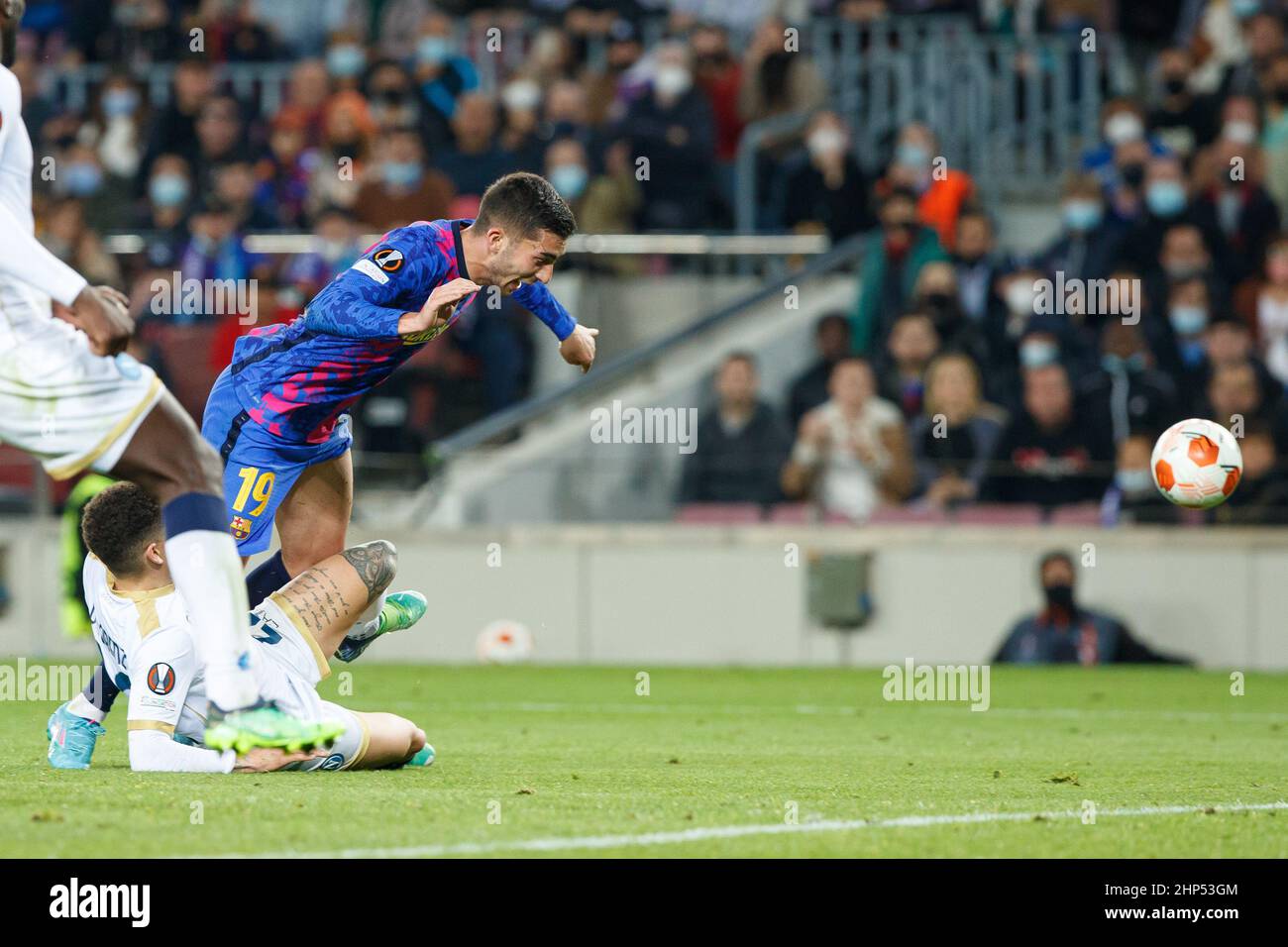 Ferran Torres of FC Barcelona in action during the UEFA Europa League match between FC Barcelona ...