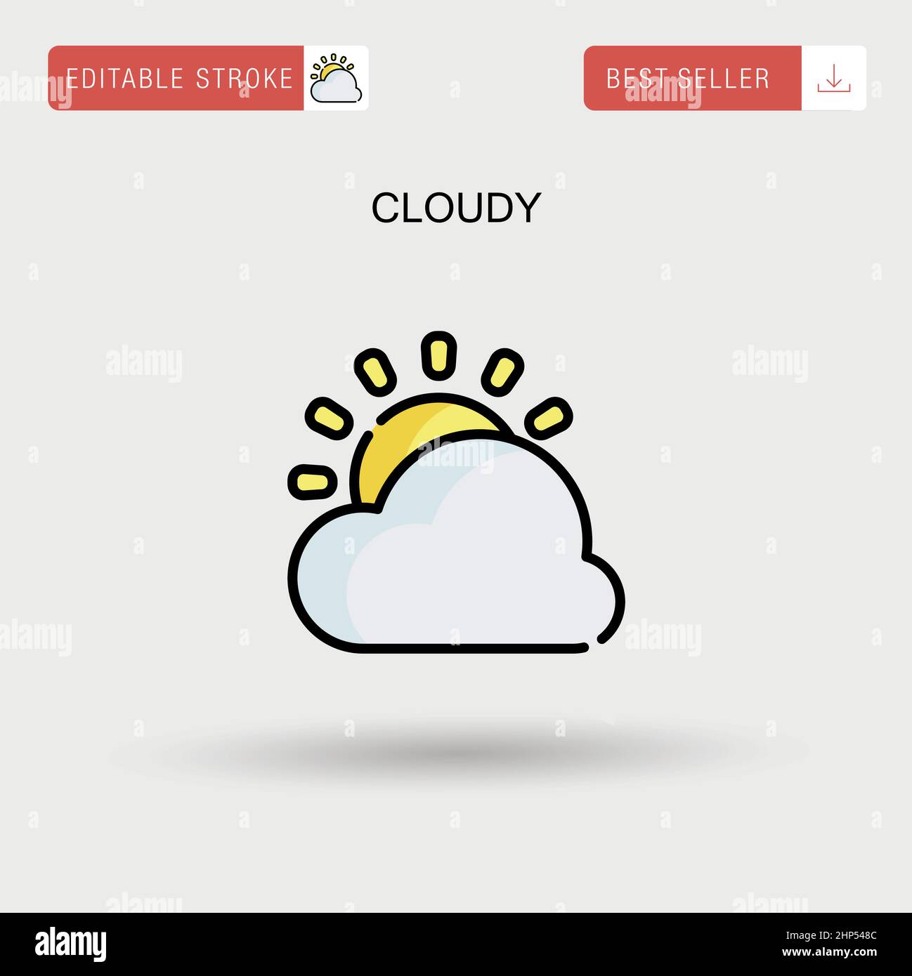 Cloudy Simple vector icon Stock Vector Image & Art - Alamy