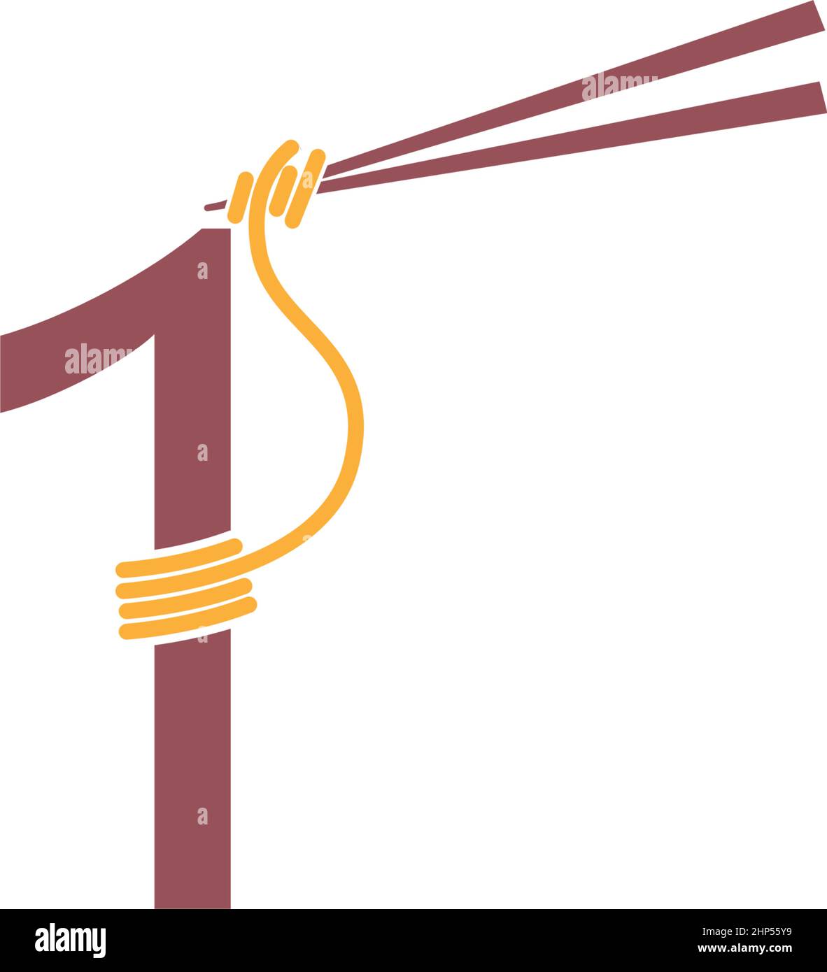 Noodle design wrapped around a Number 1 icon template Stock Vector ...