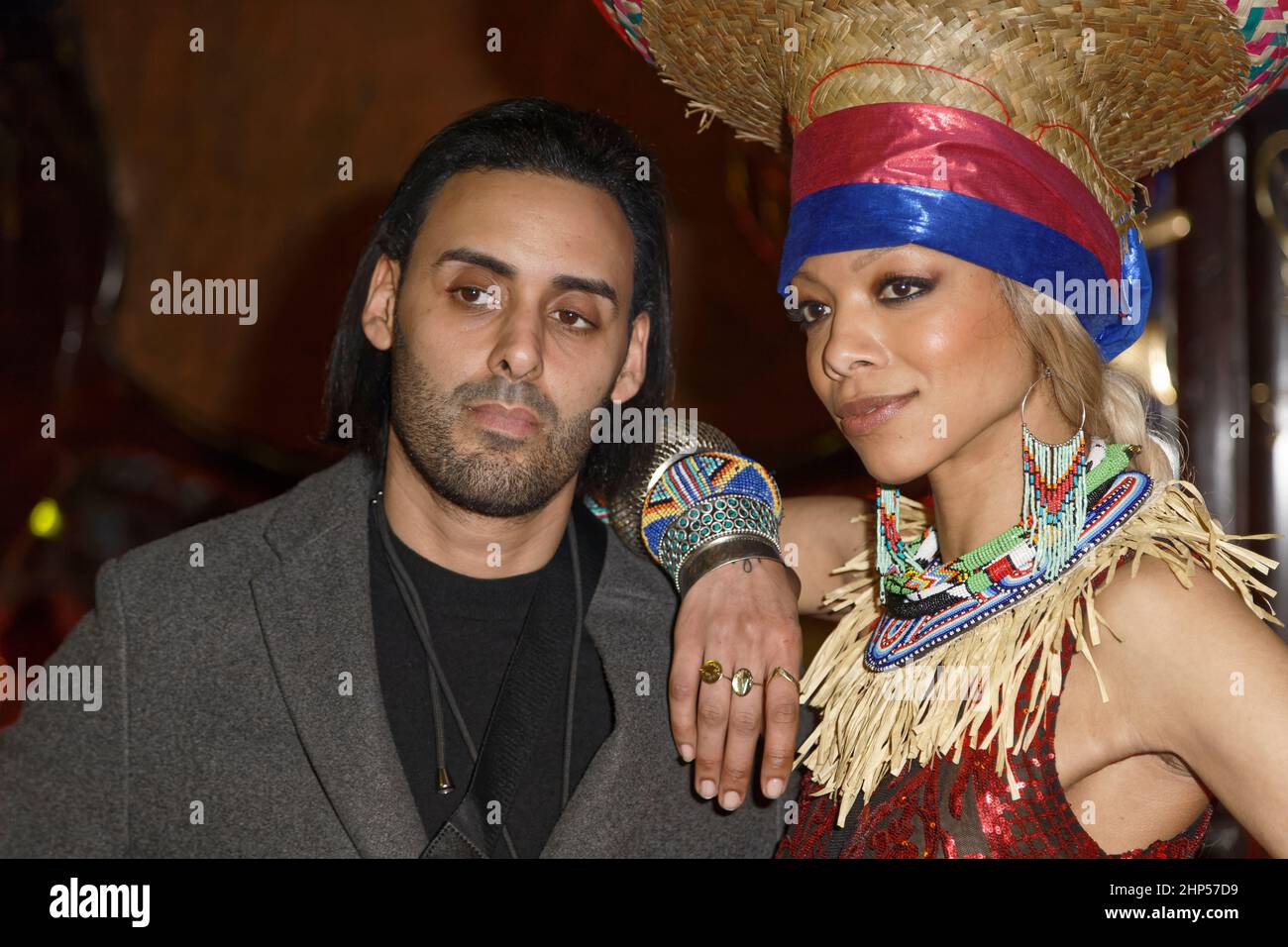 Paris, France. 17th Feb, 2022. Kader Mazidi and Diana Massiera attend ...