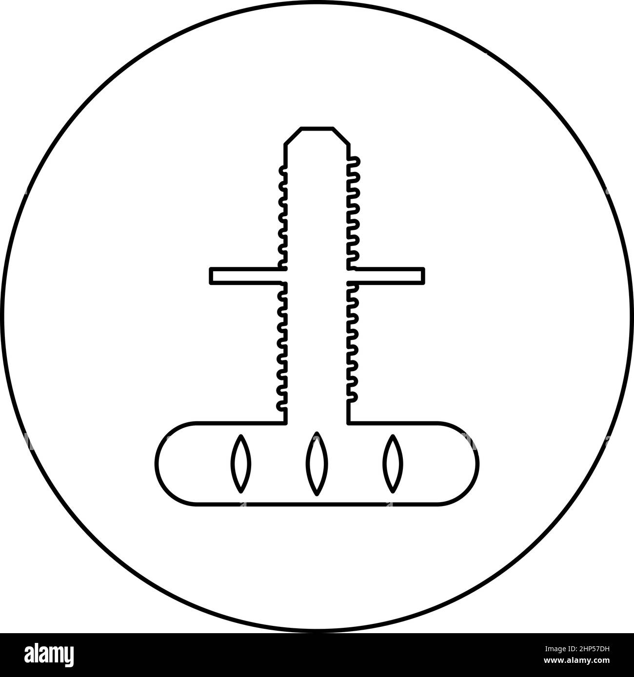 Adjustable support furniture legs icon in circle round black color ...