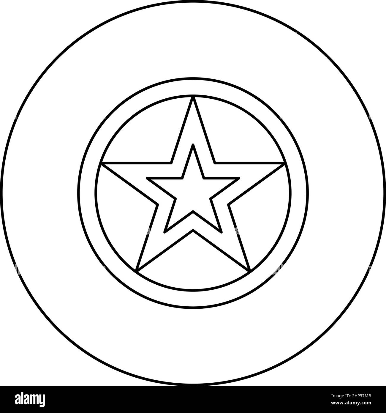 Star in circle icon in circle round black color vector illustration ...