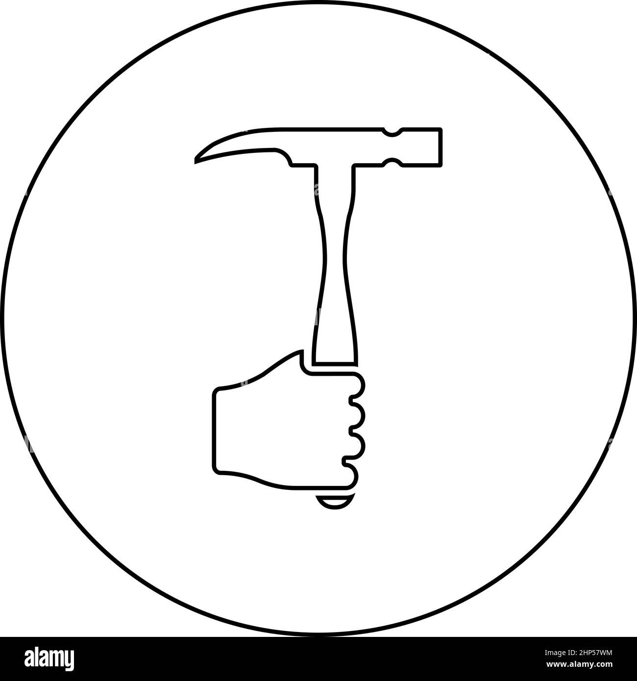 Hand repairman holding hammer Stock Vector Images - Alamy