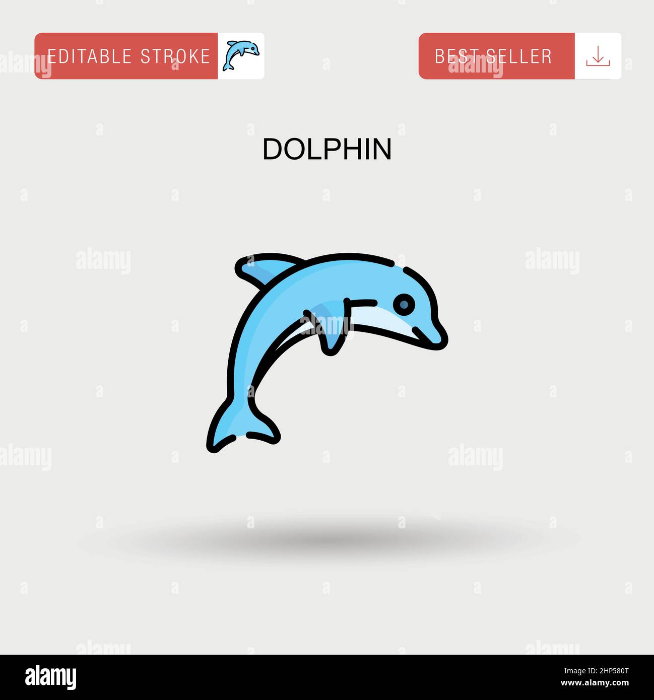 Dolphin Simple vector icon Stock Vector Image & Art - Alamy
