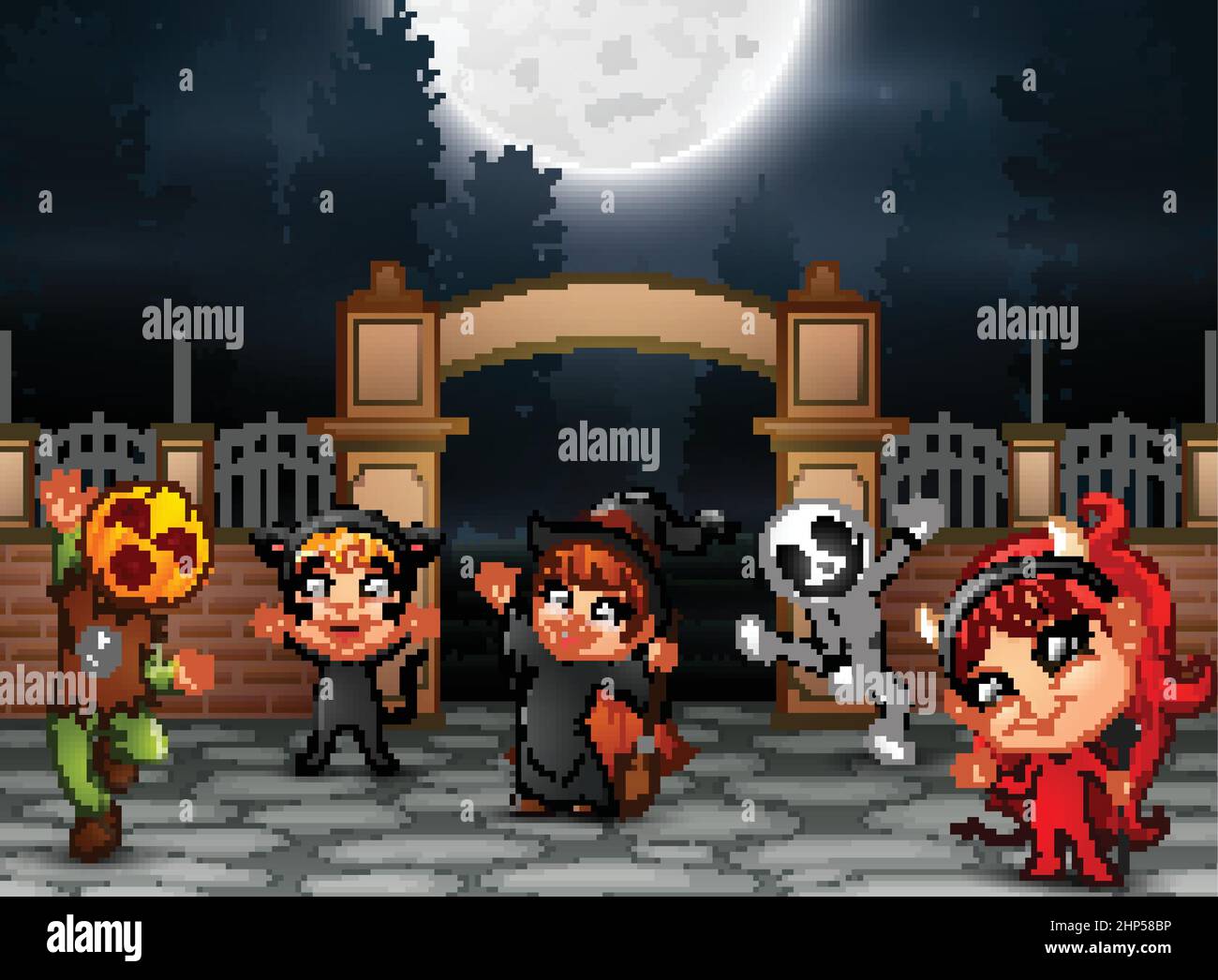 Halloween group Stock Vector Images - Alamy