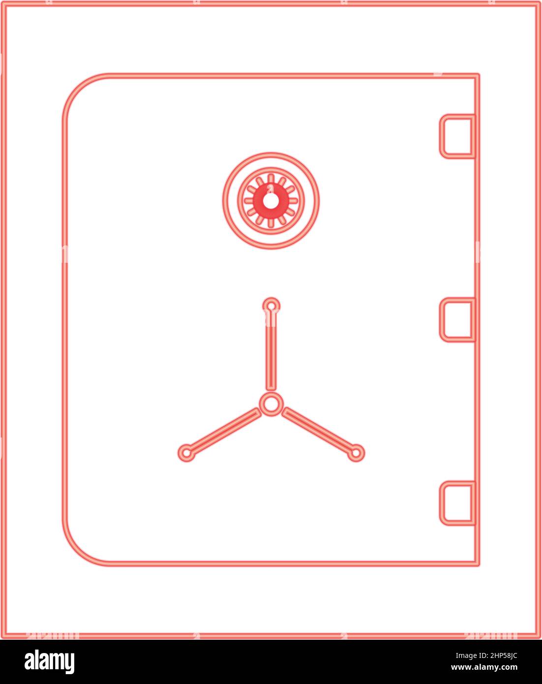 Neon safe red color vector illustration flat style image Stock Vector ...