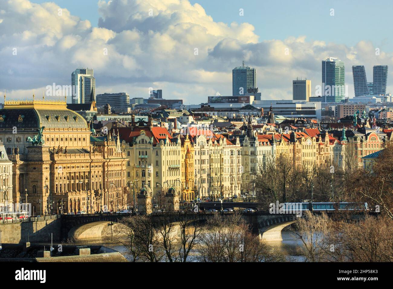 View of the V Tower and other modern high rise buildings in the ...