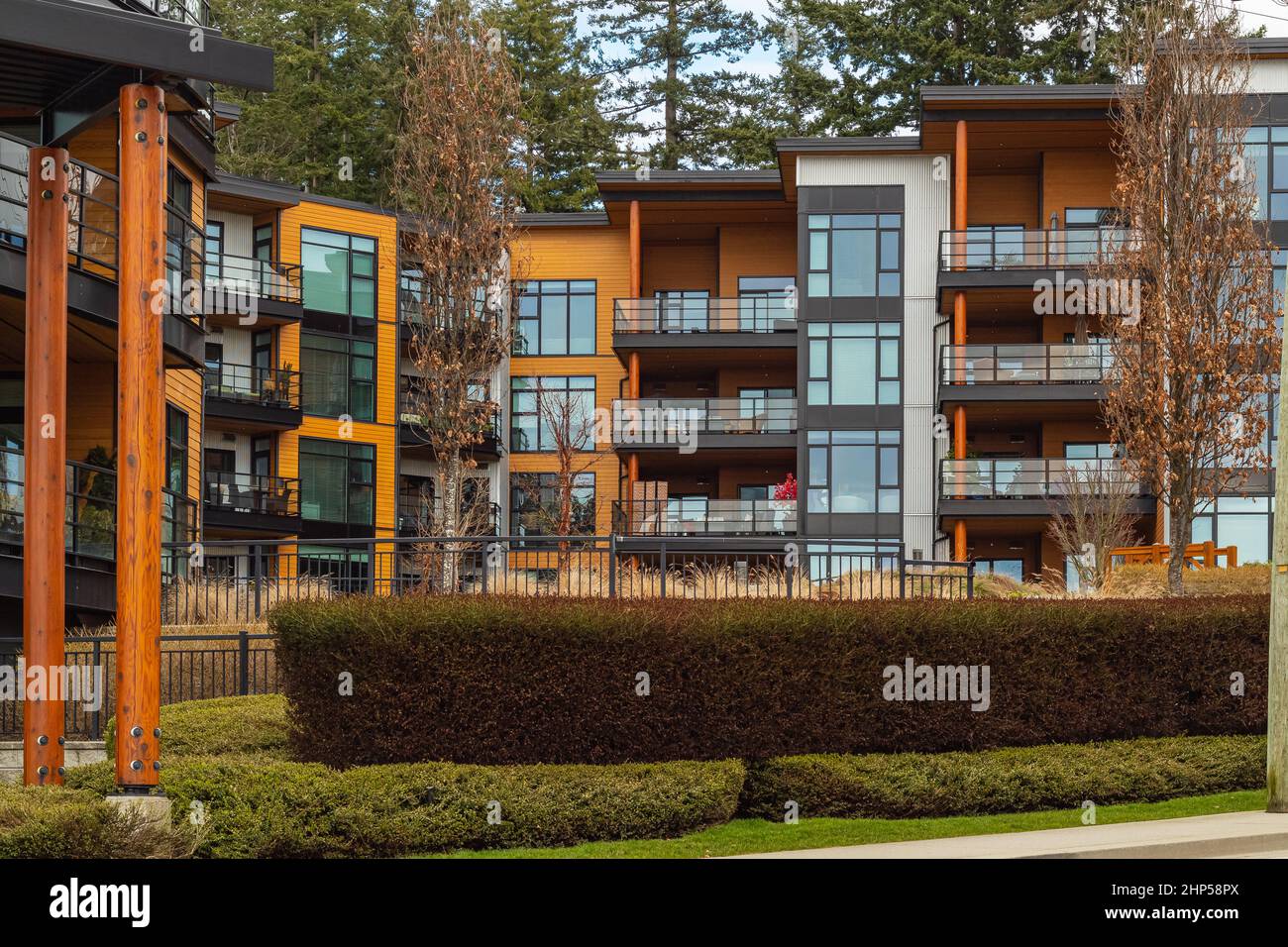 Brand new apartment building in BC, Canada. Canadian modern residential ...