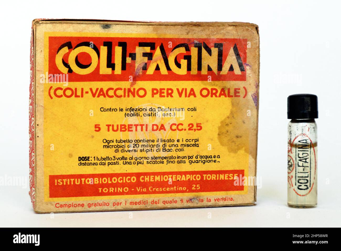 intage 1930s COLI-FAGINA Vaccine with Bacterial lysates of Escherichia ...