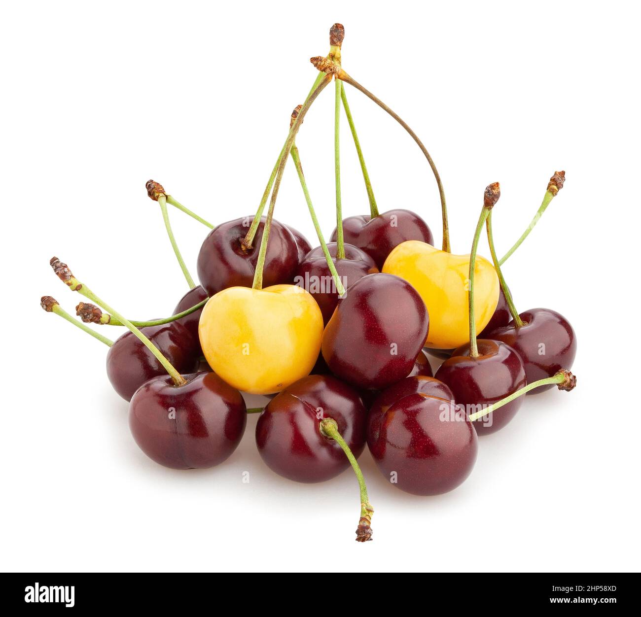 cherry mix path isolated on white Stock Photo - Alamy