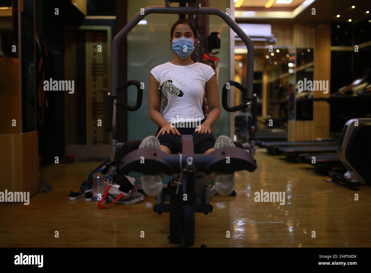 Girl in gym Stock Photo - Alamy