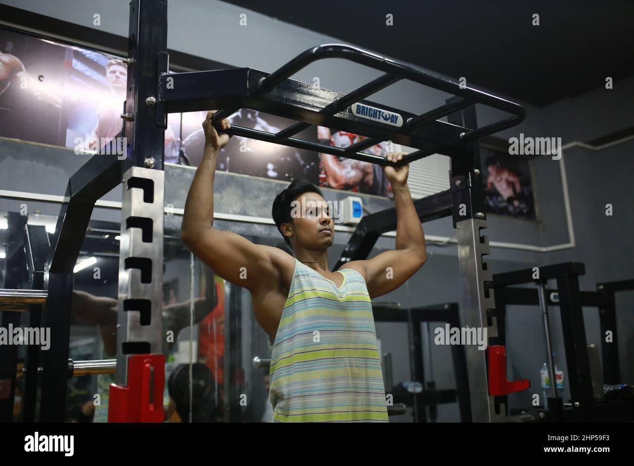 Boy in gym Stock Photo - Alamy