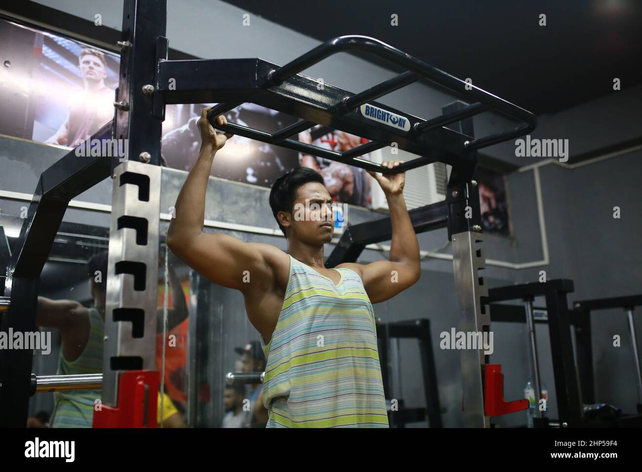 Boy in gym Stock Photo - Alamy