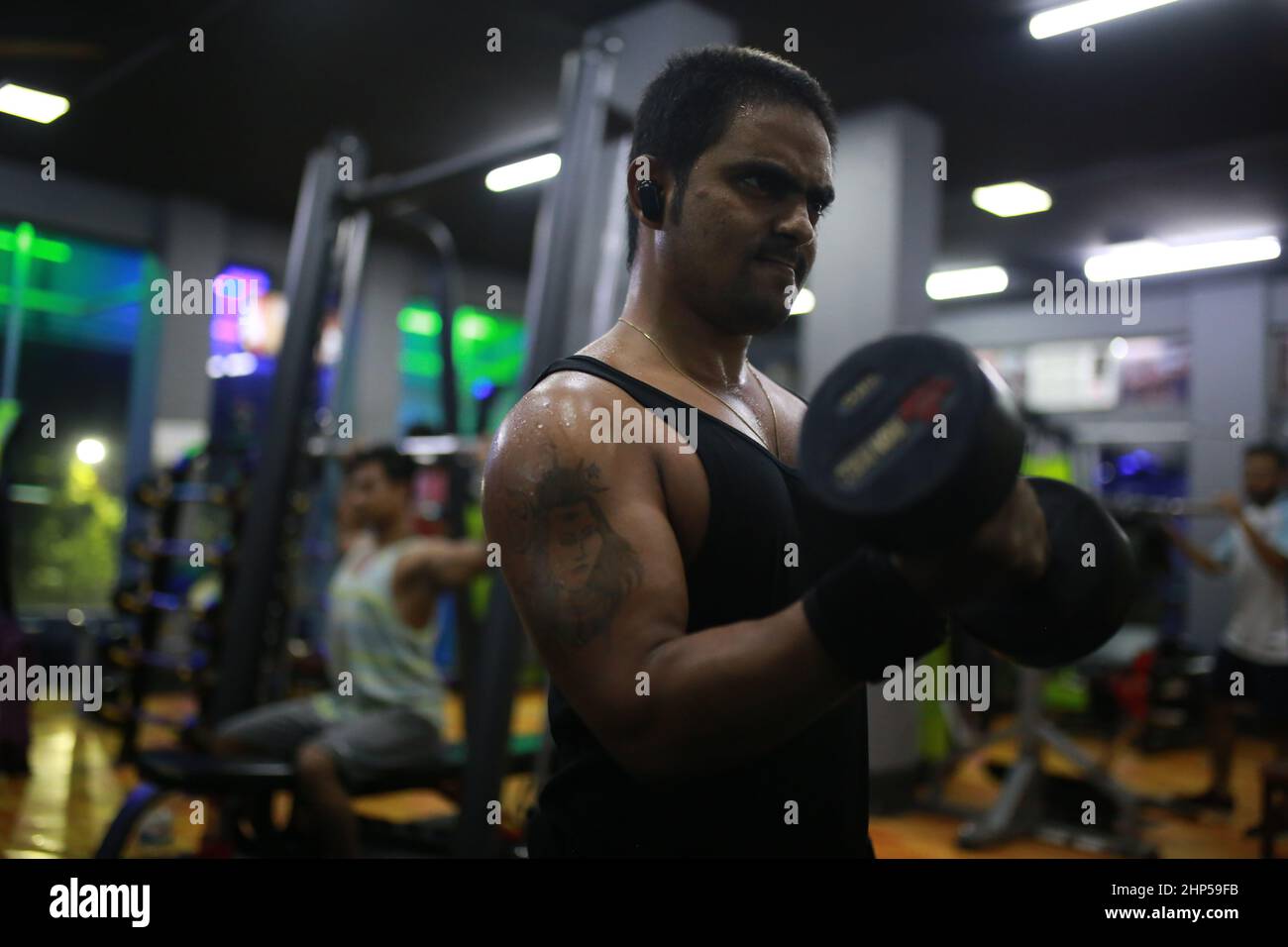 Boy in gym Stock Photo - Alamy