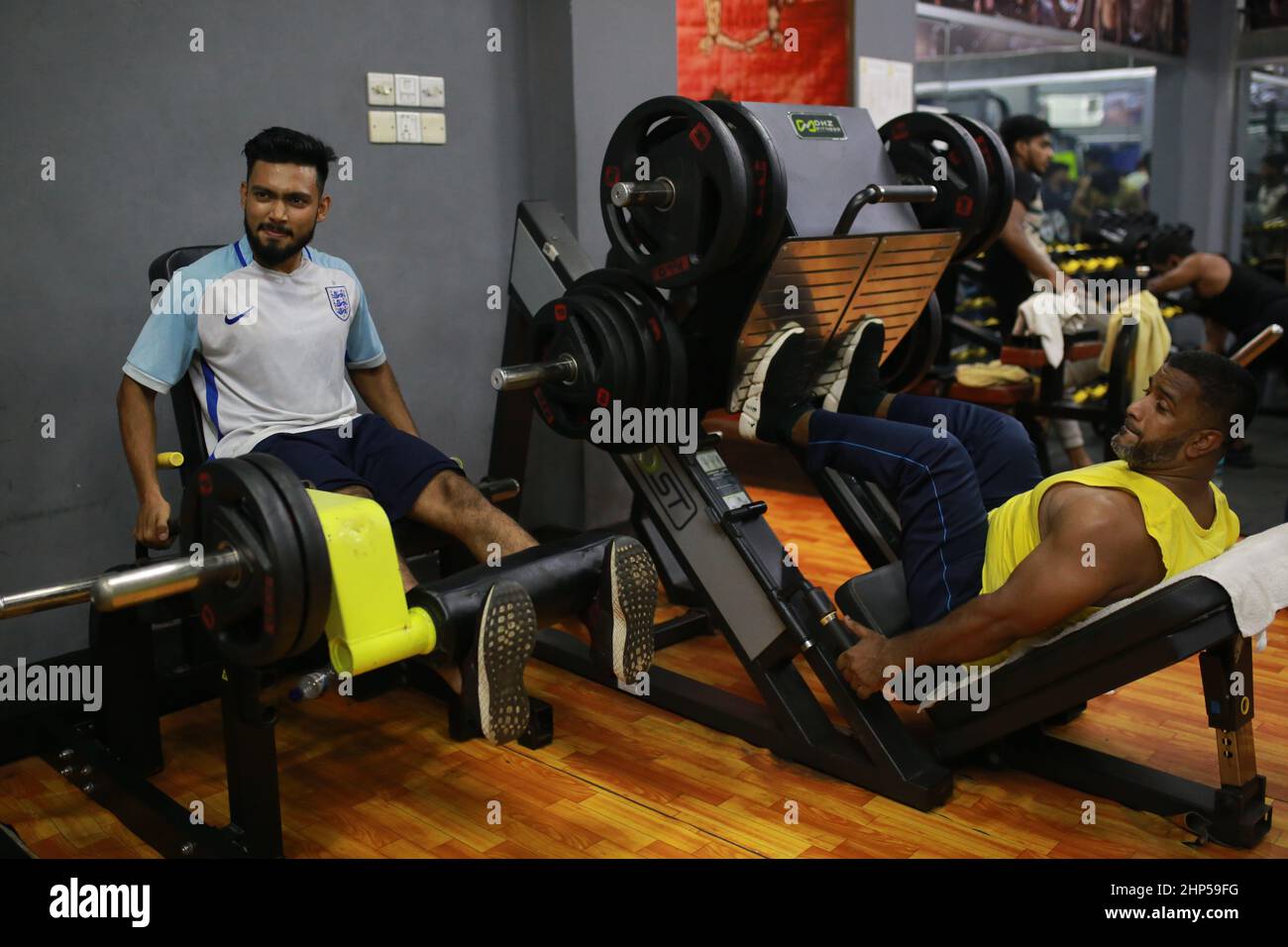 Men in gym Stock Photo - Alamy
