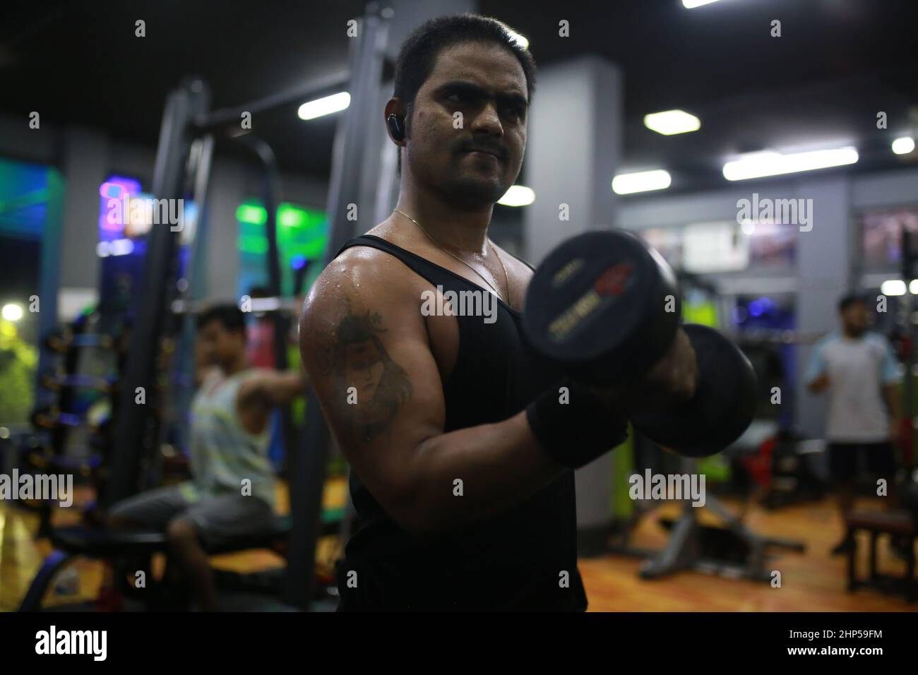 Boy in gym Stock Photo - Alamy