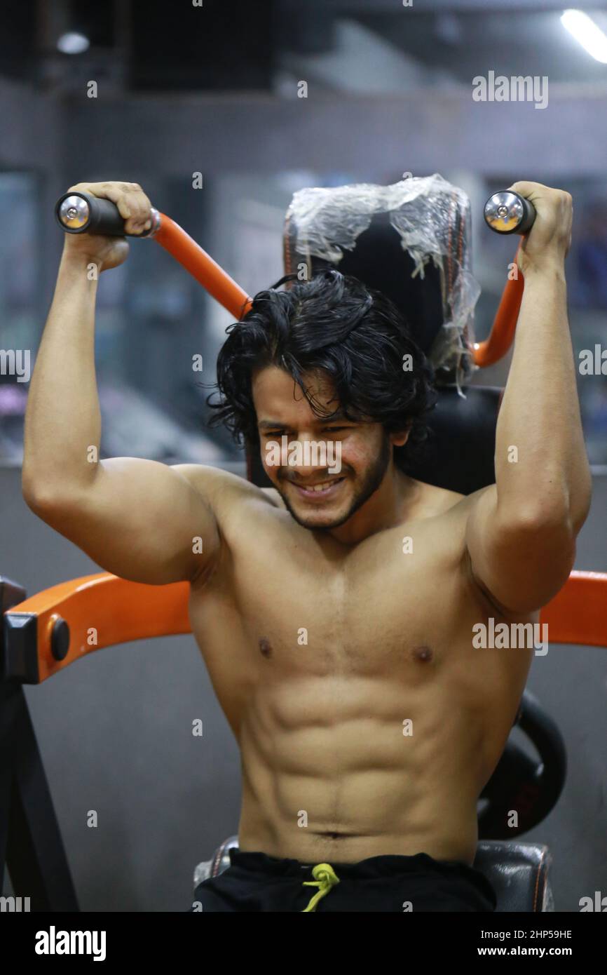 Boy in gym Stock Photo - Alamy