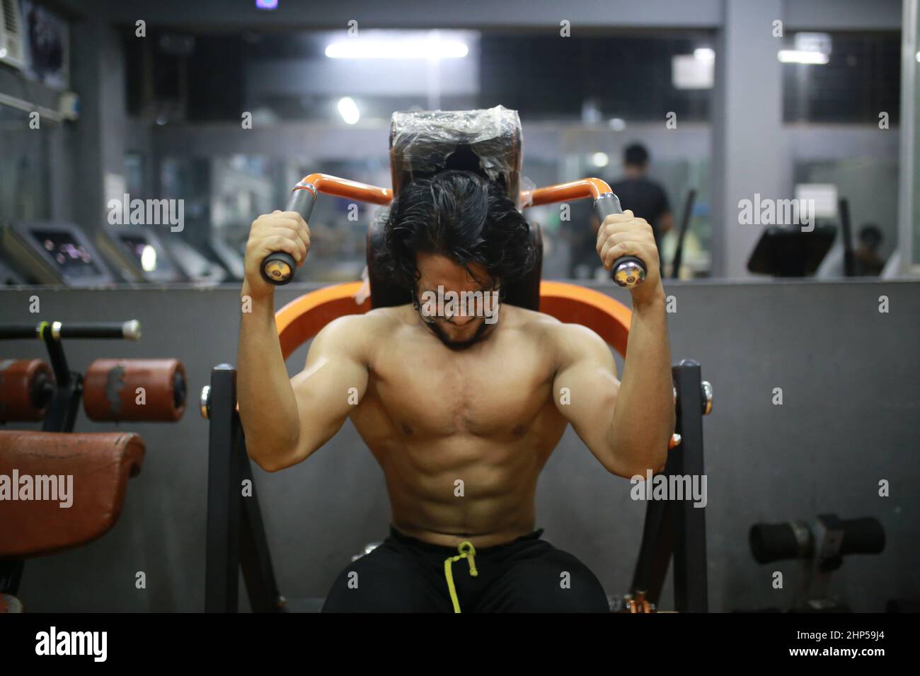 Boy in gym Stock Photo - Alamy