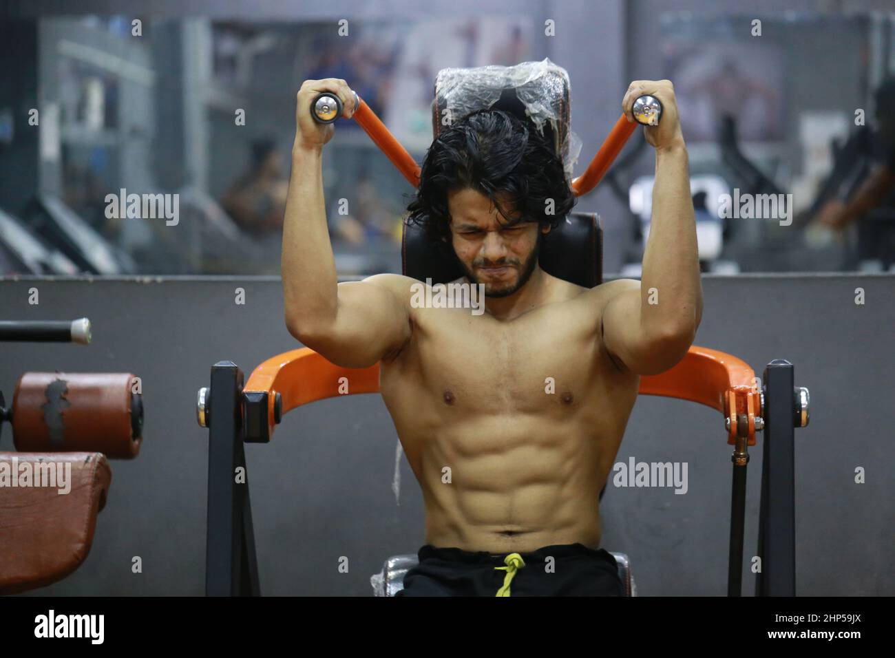 Boy in gym Stock Photo - Alamy