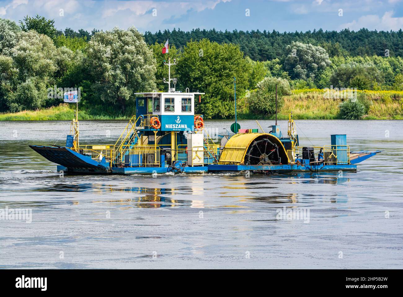 Nieszawa, Poland - August 11, 2021. Unique motorized craft lateral ...