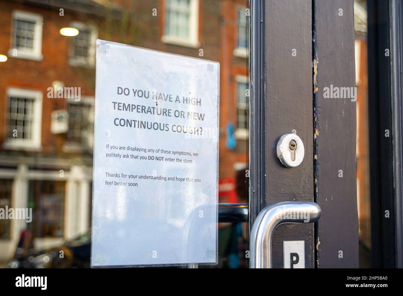Marlow, Buckinghamshire, UK. 17th February, 2022. A Covid-19 high ...