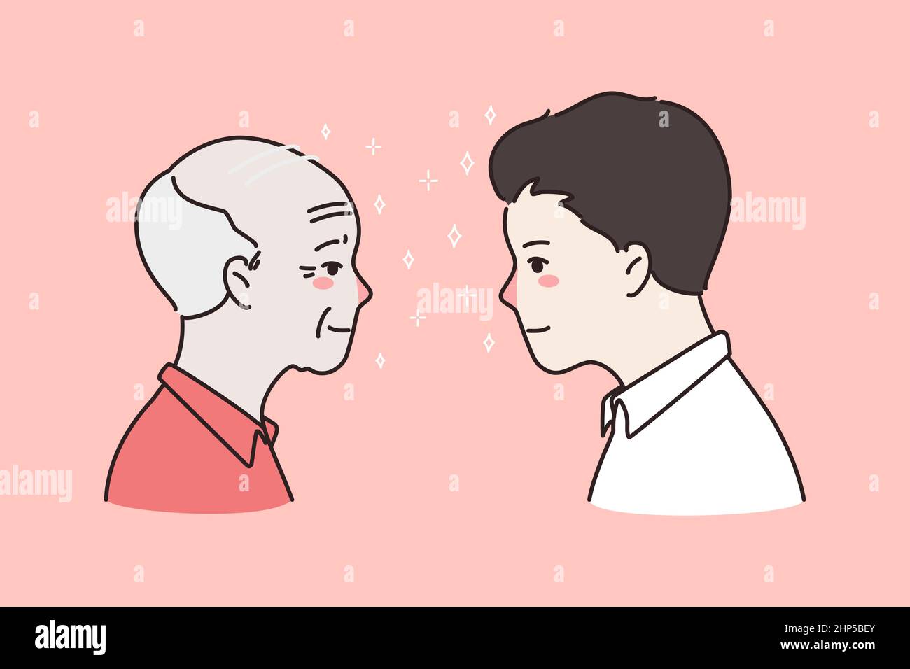 Young and old men facial each other Stock Vector Image & Art - Alamy