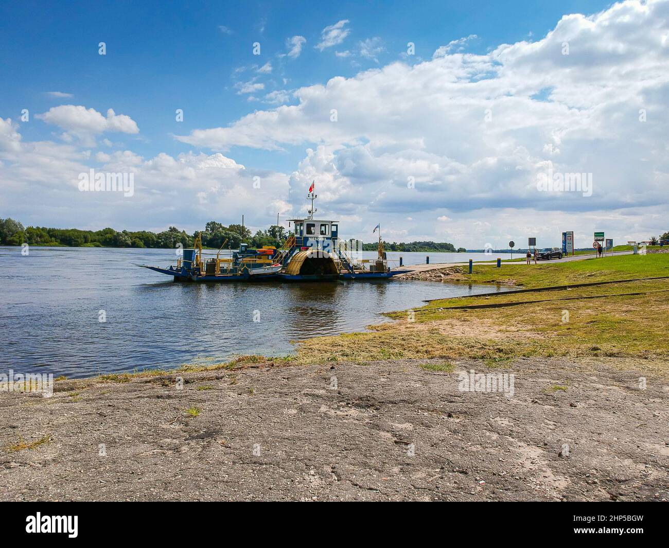 Nieszawa, Poland - August 11, 2021. Unique motorized craft lateral ...
