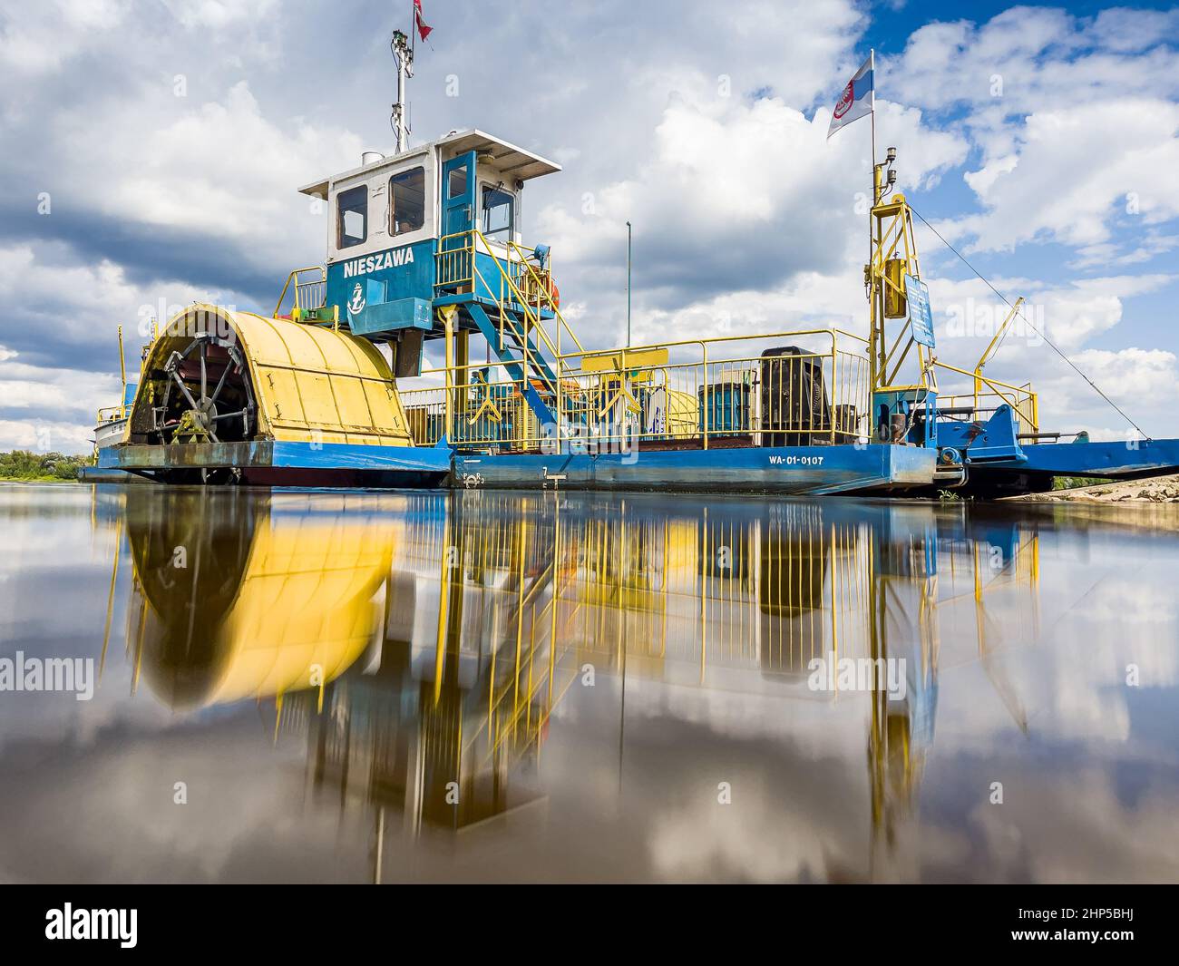 Nieszawa, Poland - August 11, 2021. Unique motorized craft lateral ...
