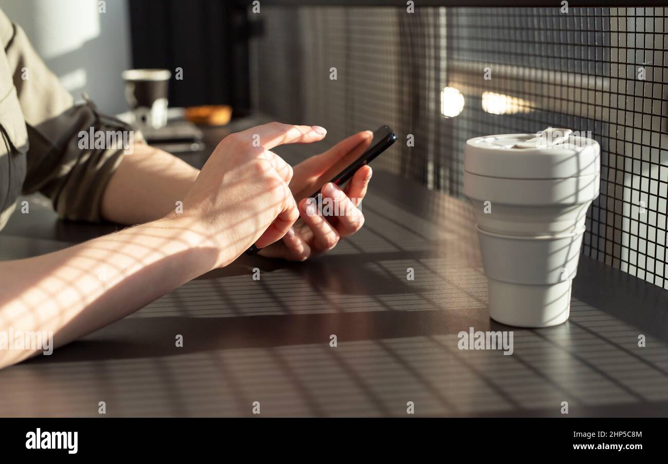 Touch screen finger woman light hi-res stock photography and images - Alamy