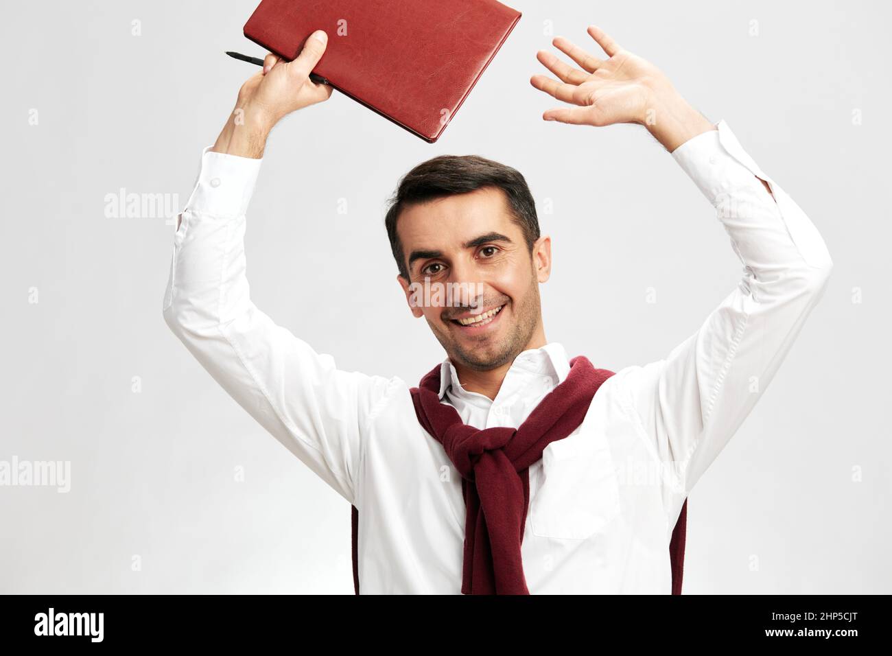 Man notepad pen emotions hi-res stock photography and images - Alamy