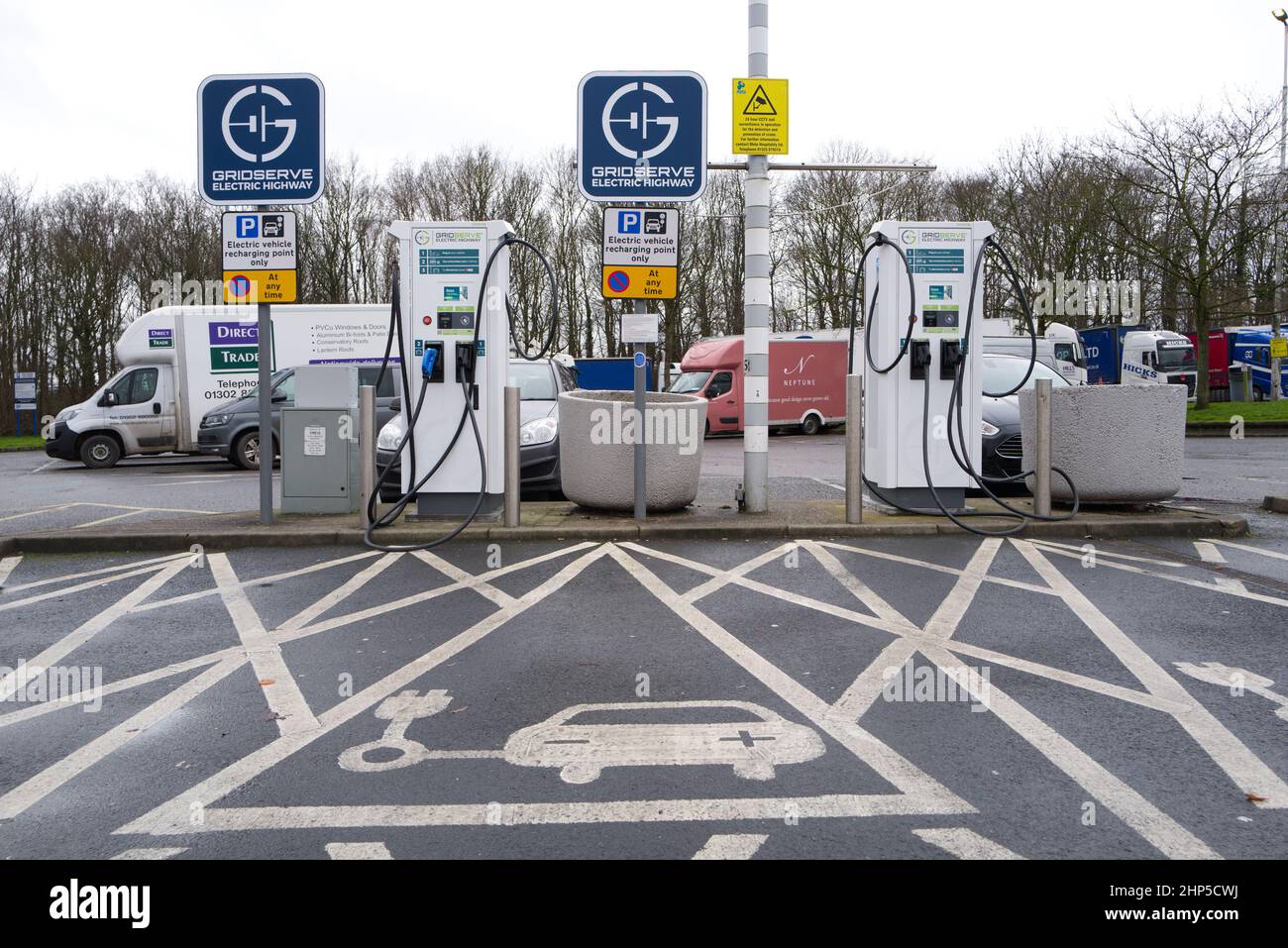 Electric vehicle charging at Trowell Motorway Service Stations on the ...