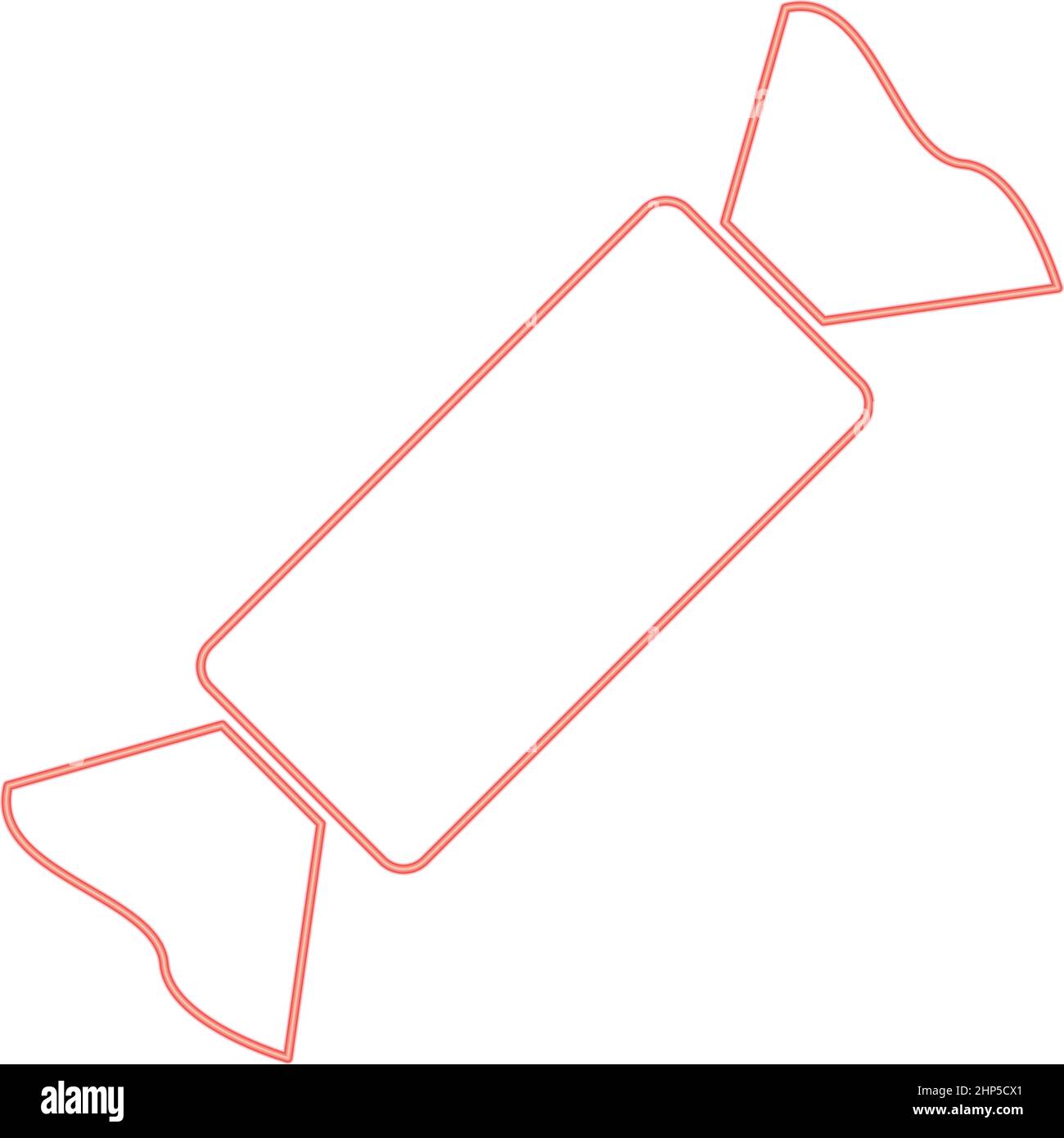 Neon candy red color vector illustration flat style image Stock Vector ...