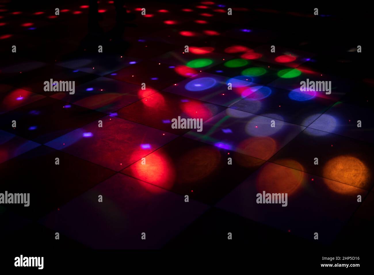 Light music in bar. Disco in studio. Lights on floor. Lighting ...