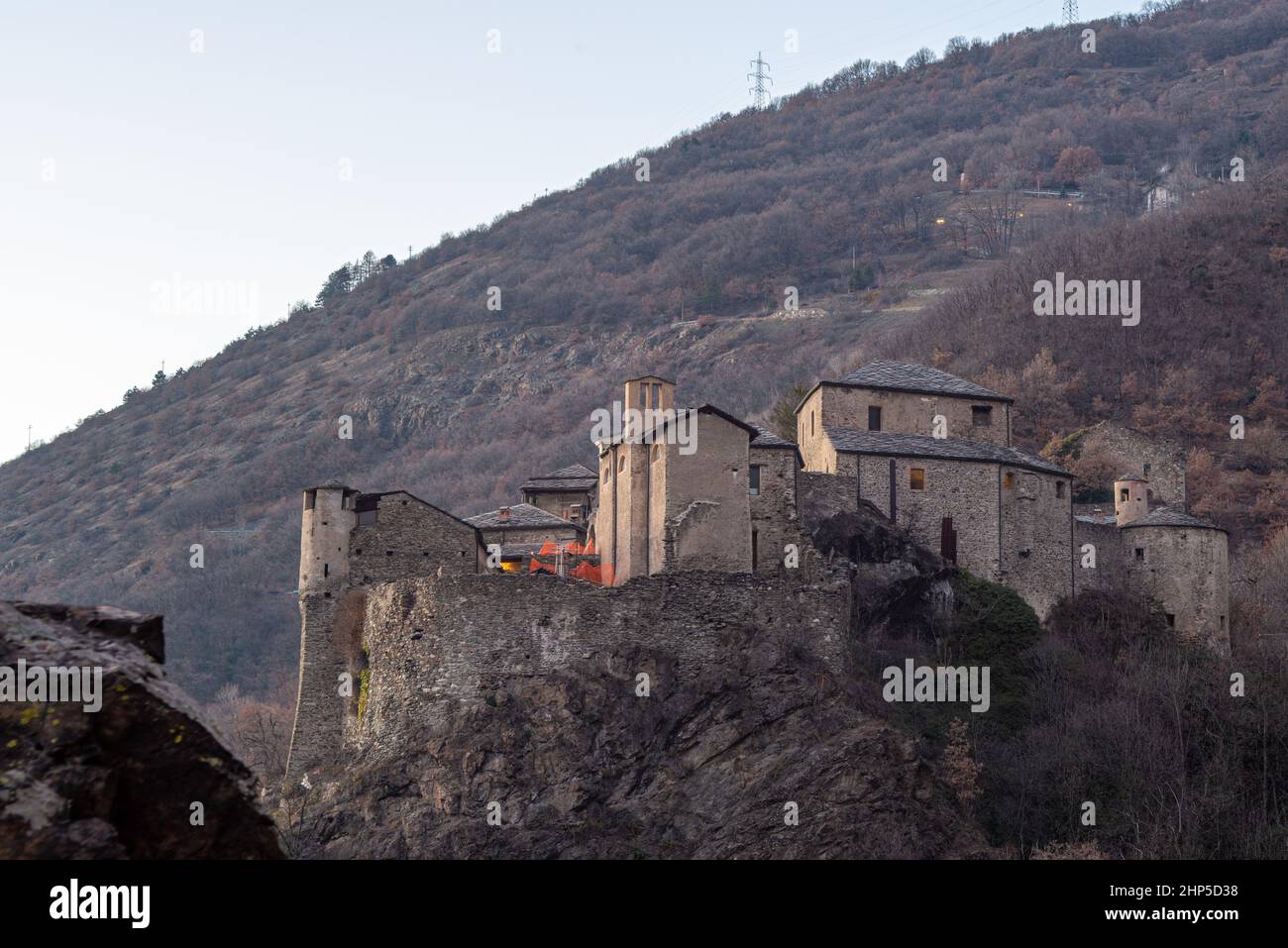 ancient Roman castle near Aosta Stock Photo - Alamy
