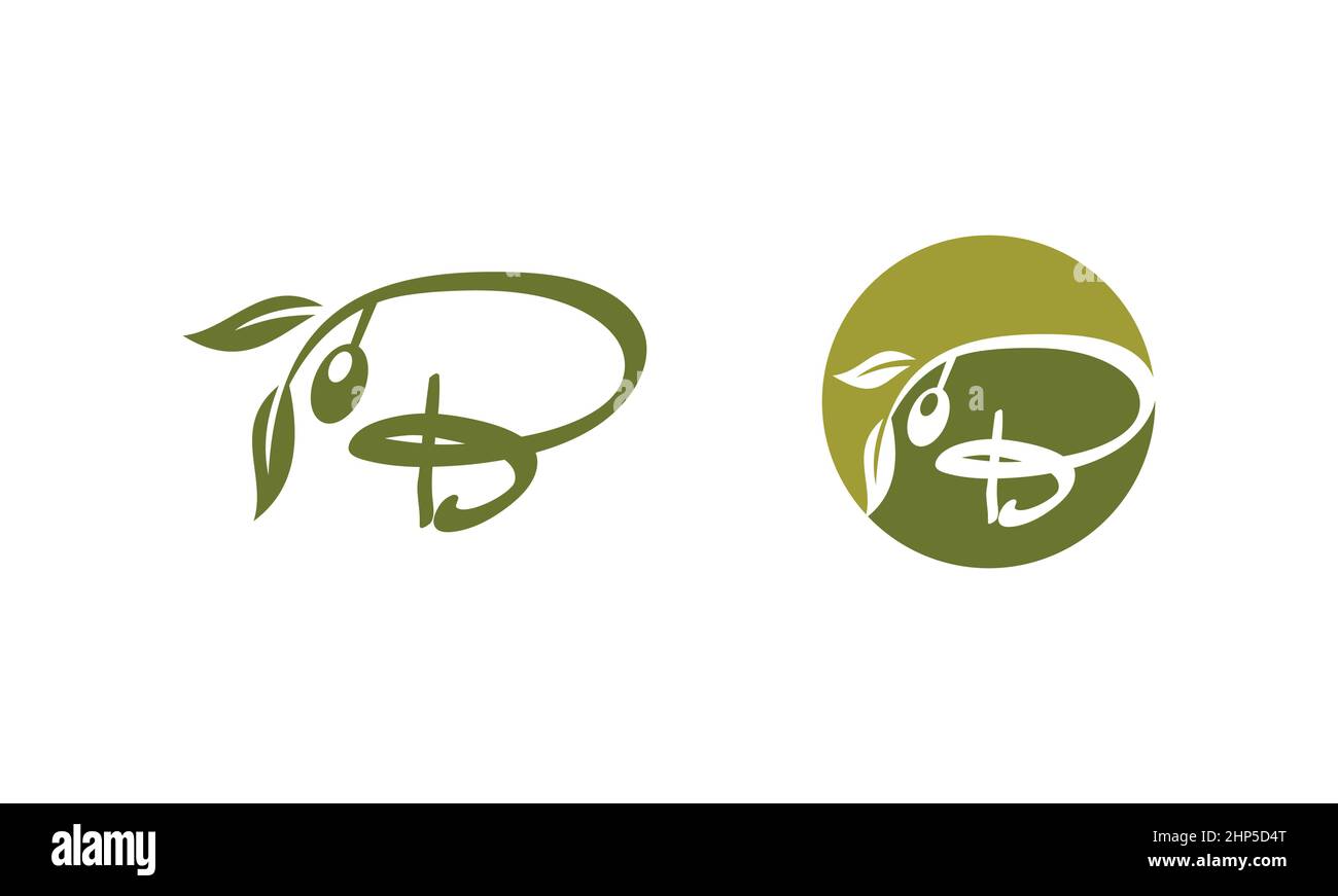 Olive Monogram Logo Letter B Stock Vector Image & Art - Alamy
