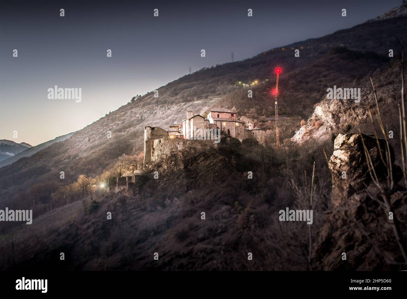ancient Roman castle near Aosta Stock Photo - Alamy
