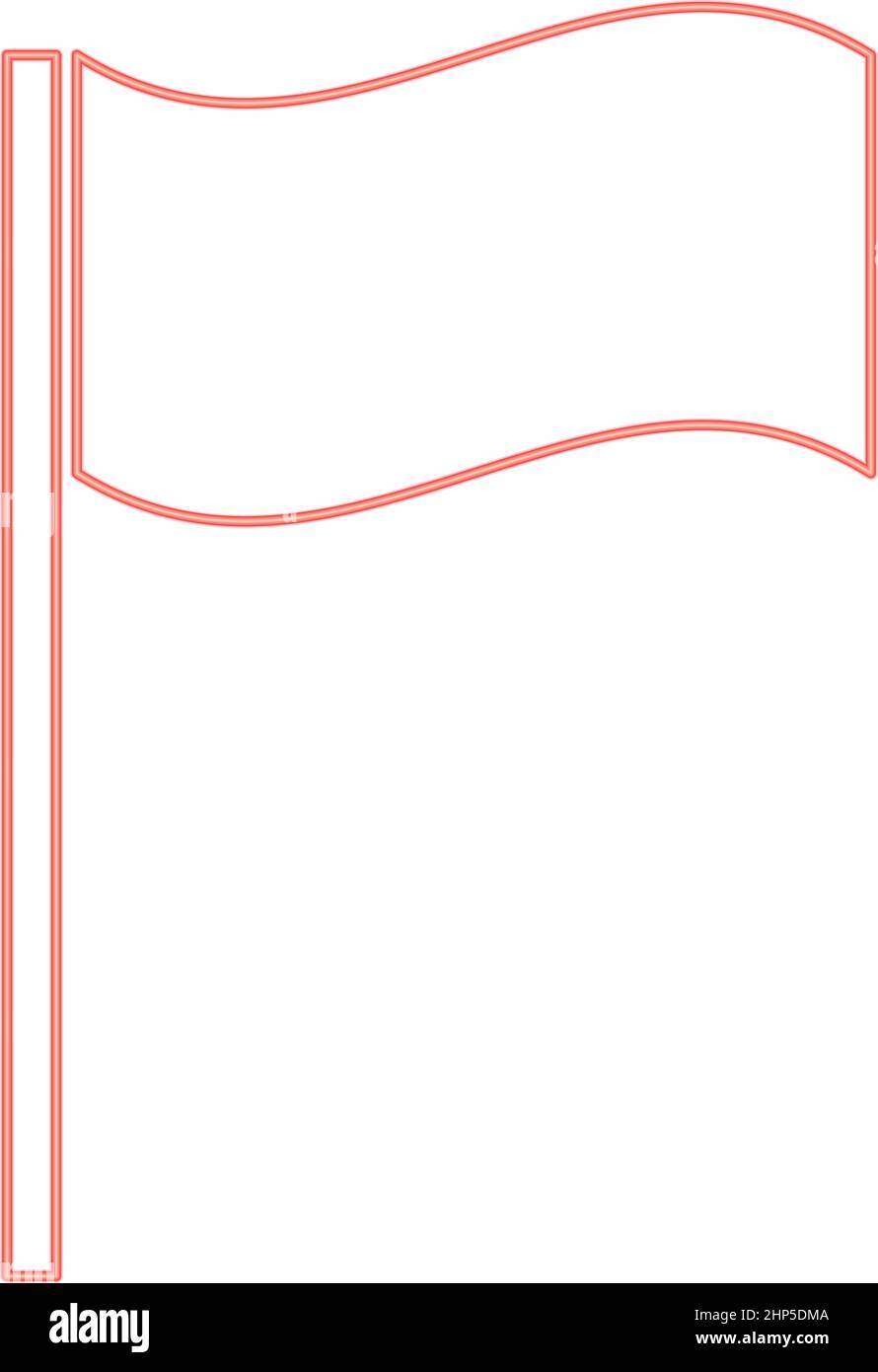 Neon flag red color vector illustration flat style image Stock Vector ...