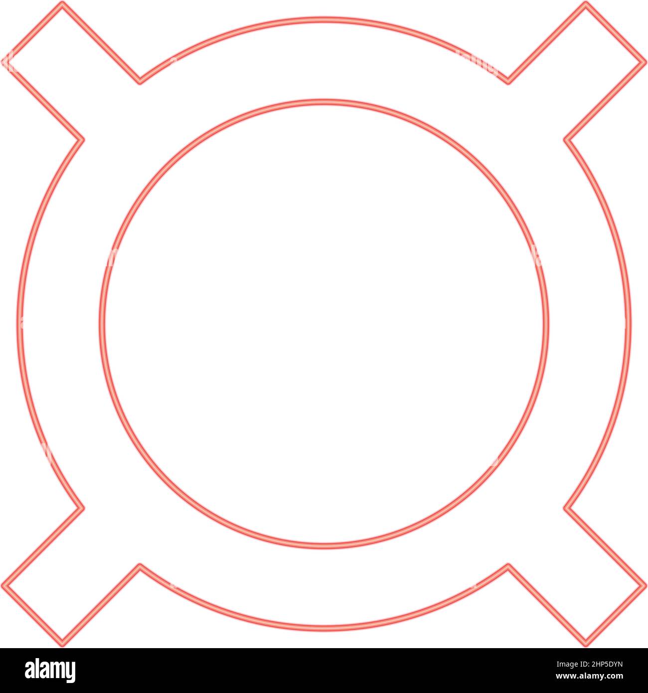 Neon computer symbol any currency red color vector illustration flat ...