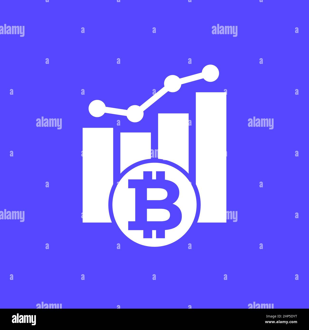 bitcoin growing icon with a chart, vector Stock Vector Image & Art - Alamy