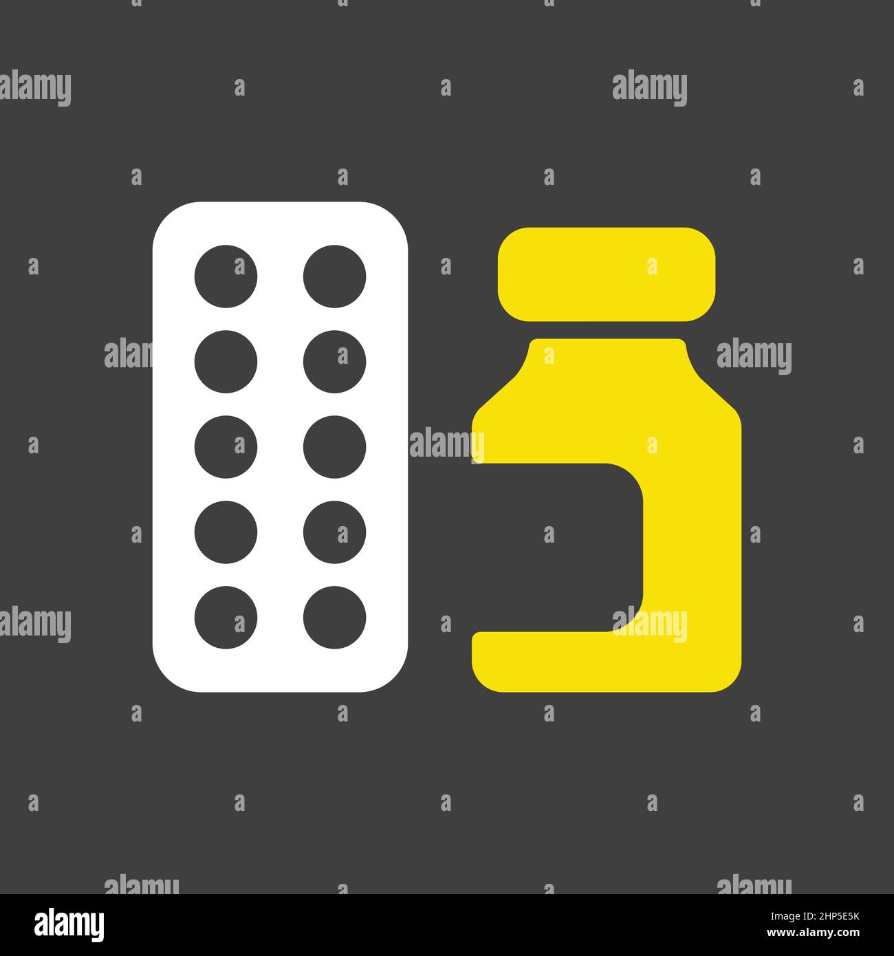 Medicine jar and pills strip vector flat icon Stock Vector Image & Art ...